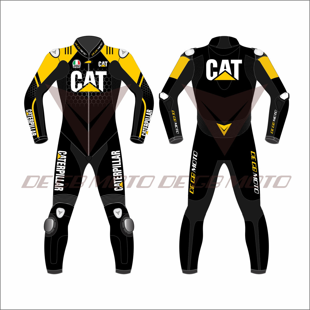 JACK MILLER CATERPILLAR THRILLER Motorbike Racing Leather Suit – DGM SPORTS